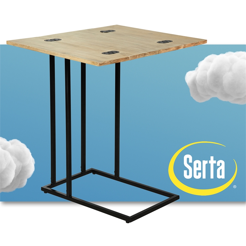 Serta Harton Rustic Expandable C Side Table Natural Brown ...
