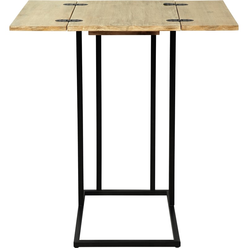 Serta Harton Rustic Expandable C Side Table Natural Brown