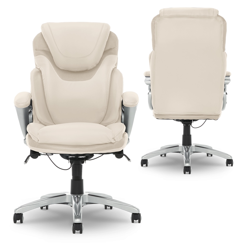 Serta Bryce Executive Office Chair with AIR Technology Cream Bonded ...