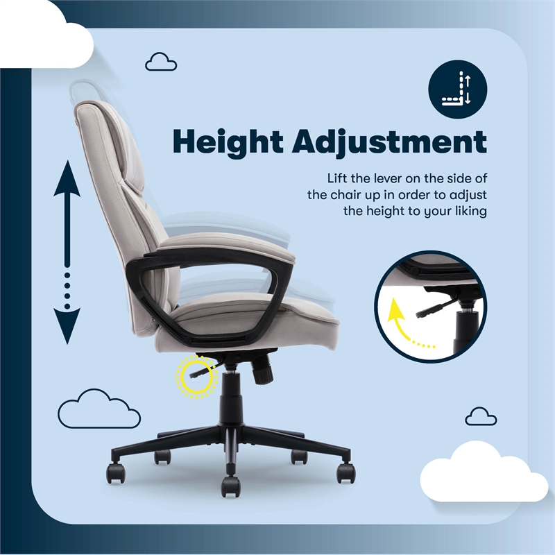 Serta Comfort Classic Executive Office Chair Padded Armrest Taupe ...