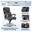 Serta Bryce Executive Office Chair with AIR Technology Gray Bonded ...
