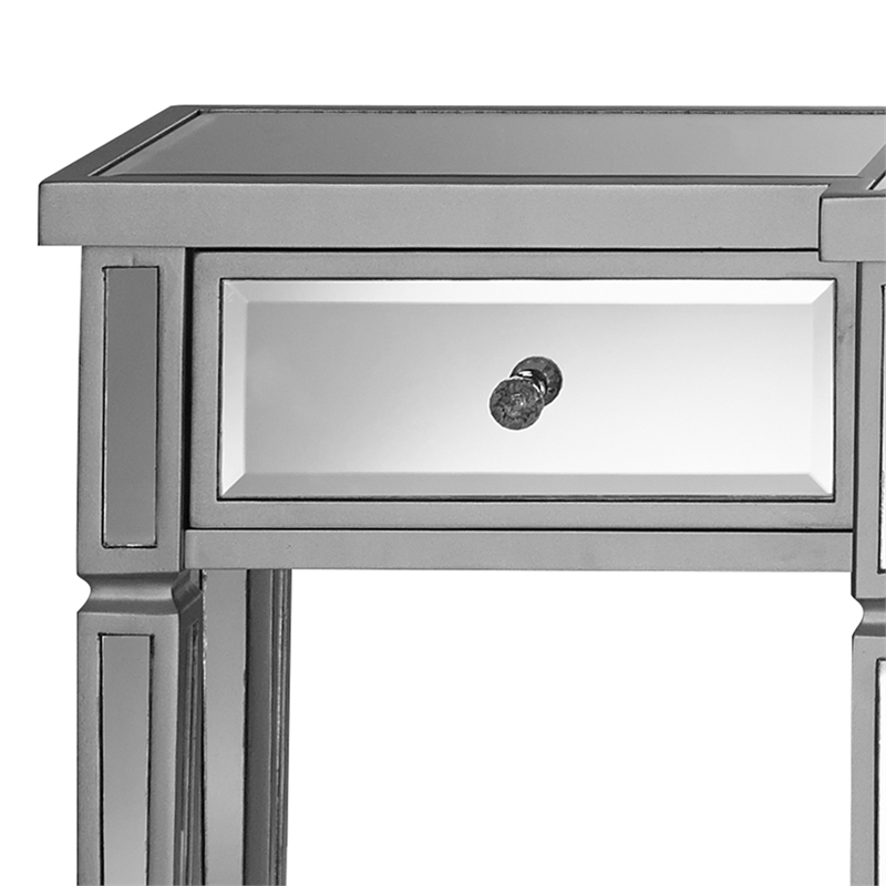 HomeFare Three Drawer Mirrored Glass Console - DS-2255-700