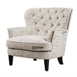 PRI Upholstered Accent Arm Chair in Paris Script Beige | Cymax Business