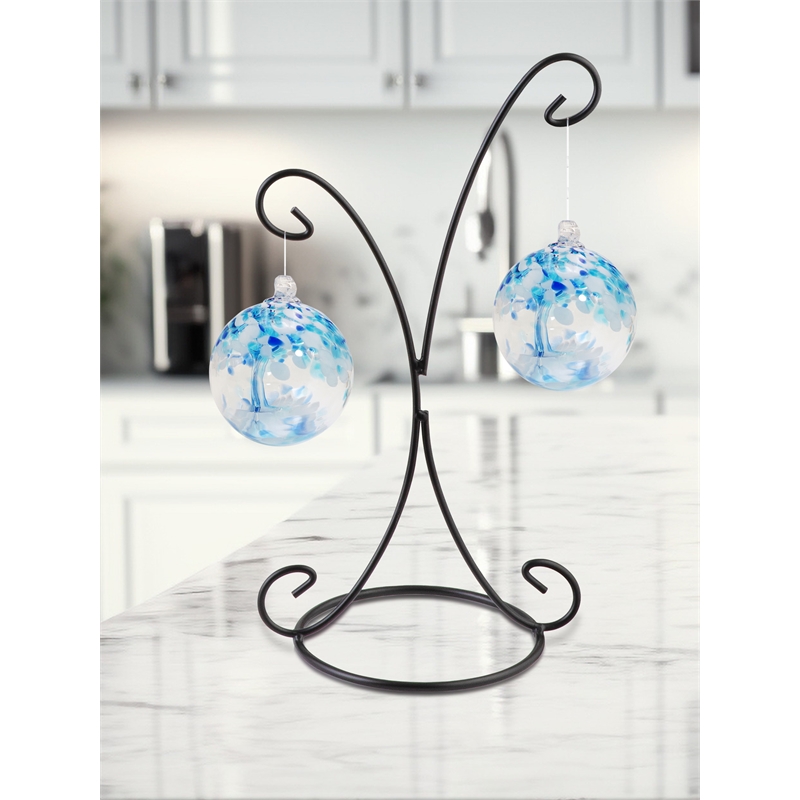 Dale Tiffany Tree of Life 2-Pack Aqua Hand Blown Art Glass Ornament in ...