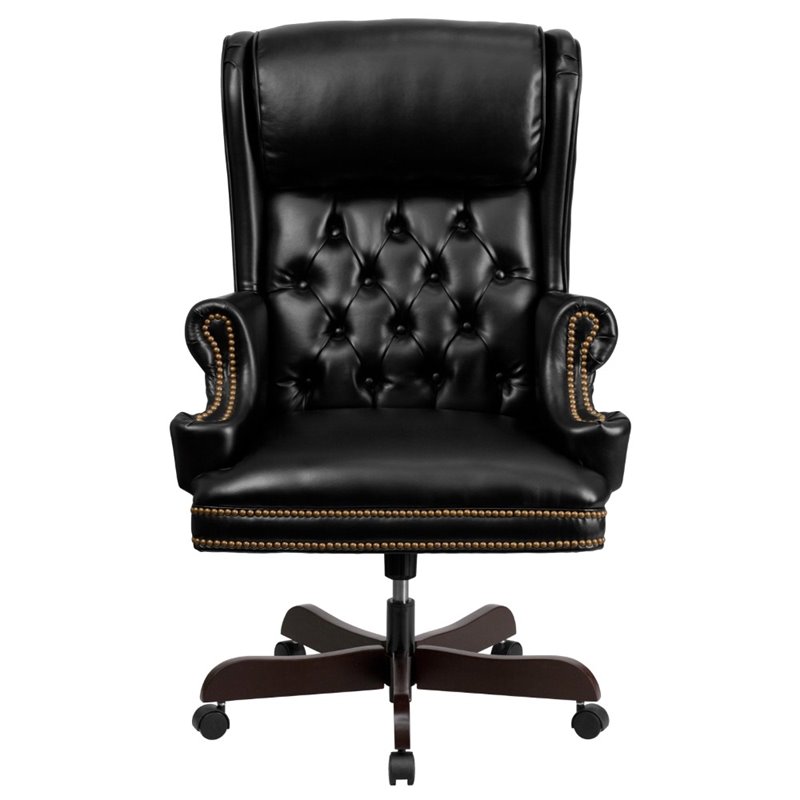Flash Furniture Leather Office Chair in Black Cymax Business