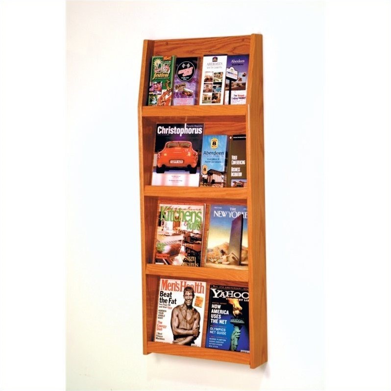 Wooden Mallet Literature Wood Display in Medium Oak | Bush Furniture ...
