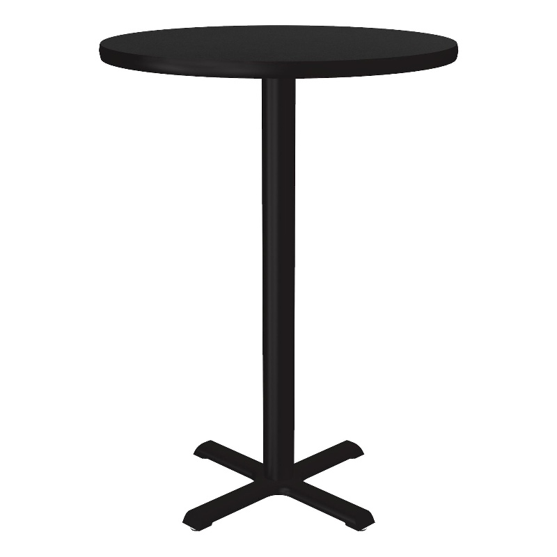 Correll 24" Round Commercial Laminate Cafe and Breakroom Table in Black ...