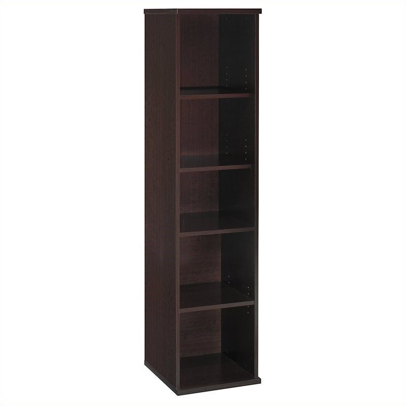 Bush Business Furniture Series C 18W 5-Shelf Bookcase in Mocha Cherry ...