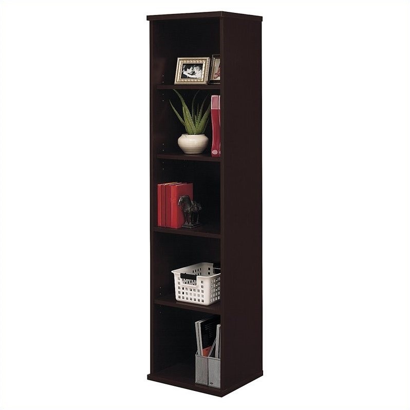 Bush Business Furniture Series C 18W 5-Shelf Bookcase in Mocha Cherry ...