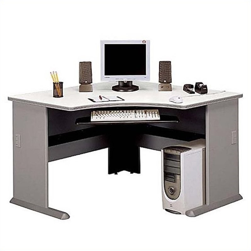 Bush Business Furniture Series A 36" Corner Desk Set in Pewter - BSA005-145
