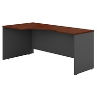 Series C 60W Left Hand L Bow Desk Shell in Hansen Cherry Engineered Wood Cymax Business