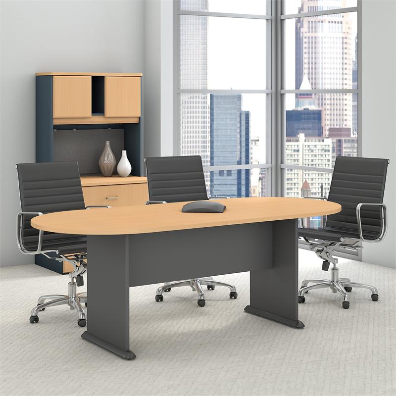 Series A/C 82W x 35D Racetrack Oval Conference Table in Beech - TR14384A
