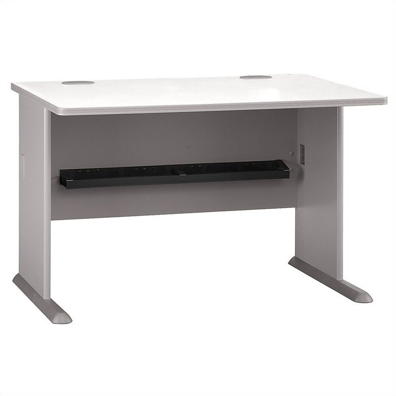Series A 48W Desk in Pewter and White Spectrum - Engineered Wood ...