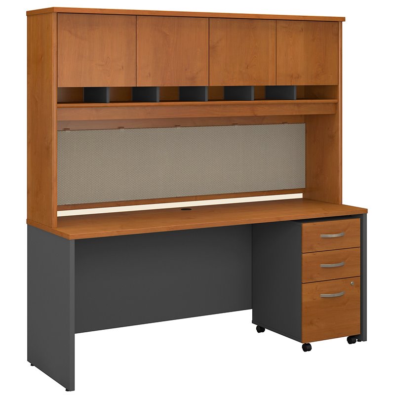 Bush Business Furniture Series C 72"W x 24"D Office Desk with Hutch and ...