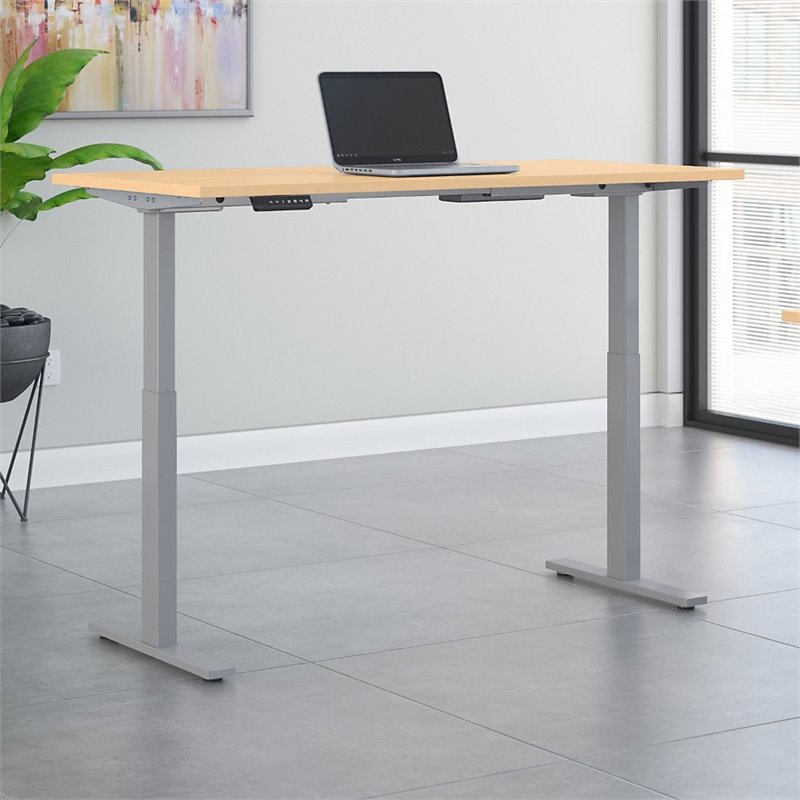 Move 60 Series 72W x 30D Adjustable Desk in Natural Maple - Engineered ...
