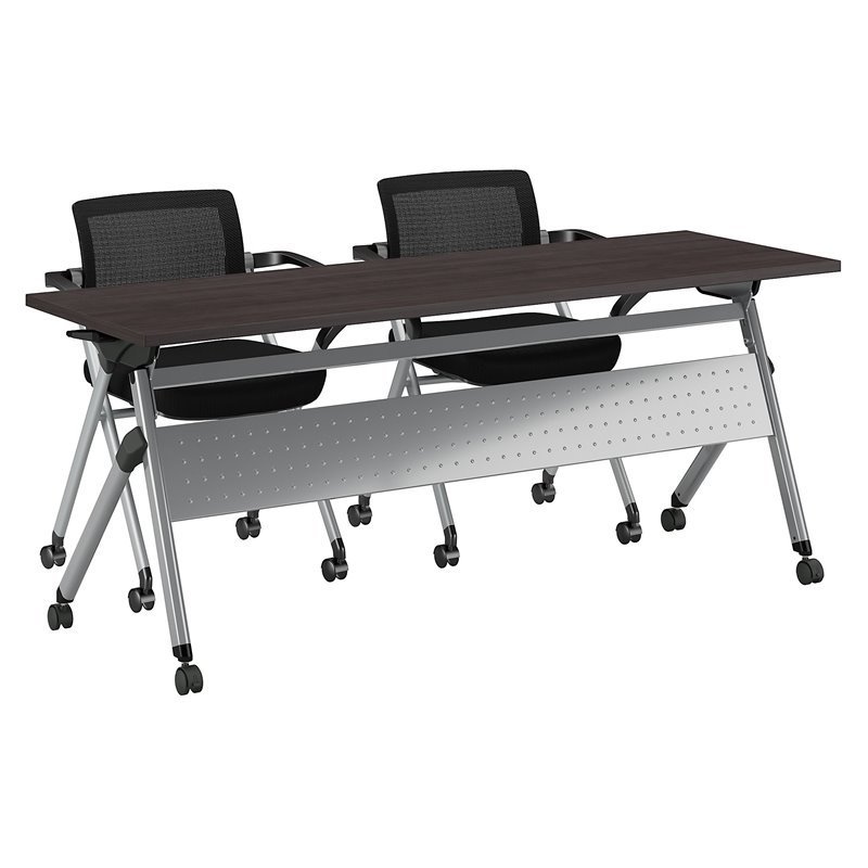 Bush Business Furniture 72W Folding Training Table with Set of 2 ...