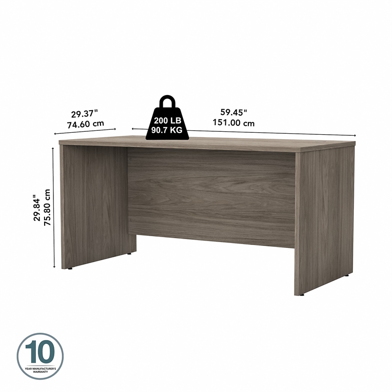 Studio C 60W x 30D Office Desk in Modern Hickory - Engineered Wood ...