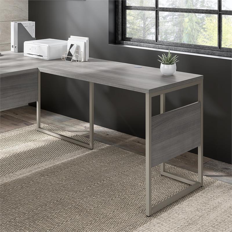 Hybrid 42W x 24D Desk Return/Bridge in Platinum Gray - Engineered Wood ...