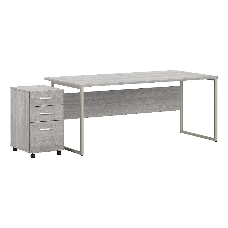 Hybrid 72W x 36D Computer Desk with Drawers in Platinum Gray ...