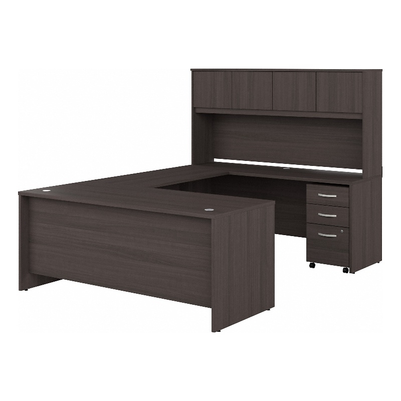 Bush Business Furniture Series C 4-Piece U-Shape Right Bow-Front Desk ...