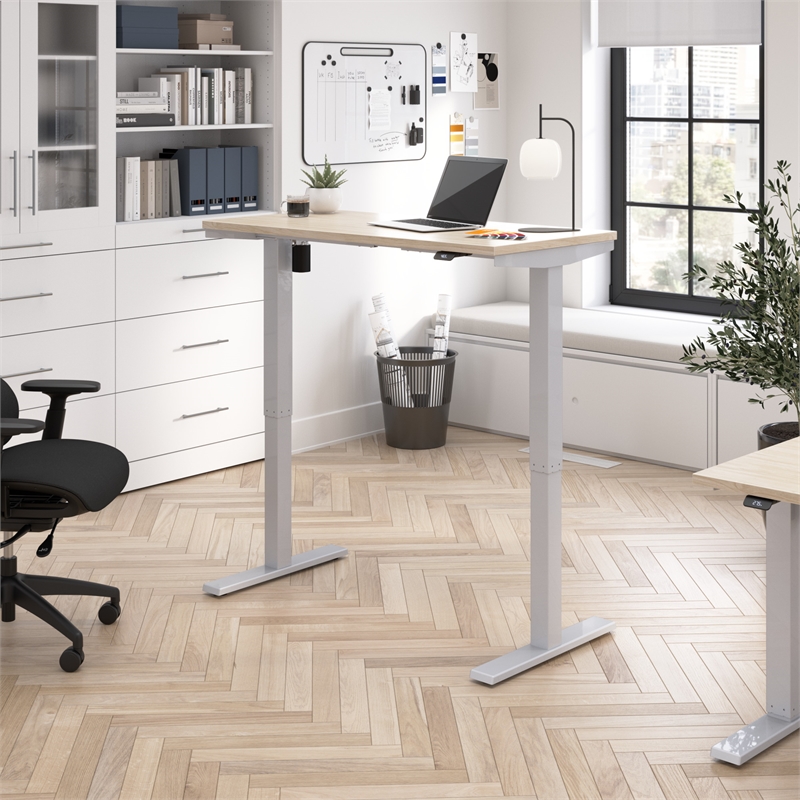 Move 40 Series 48W Adjustable Standing Desk in Natural Elm - Engineered ...