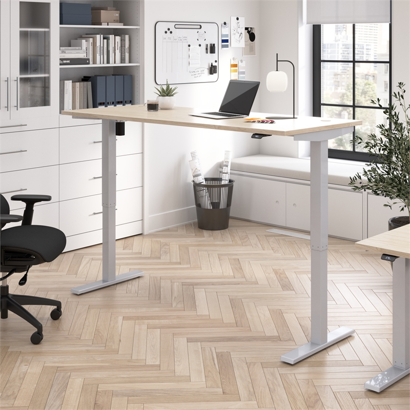 Move 40 Series 72W Adjustable Standing Desk in Natural Elm - Engineered ...