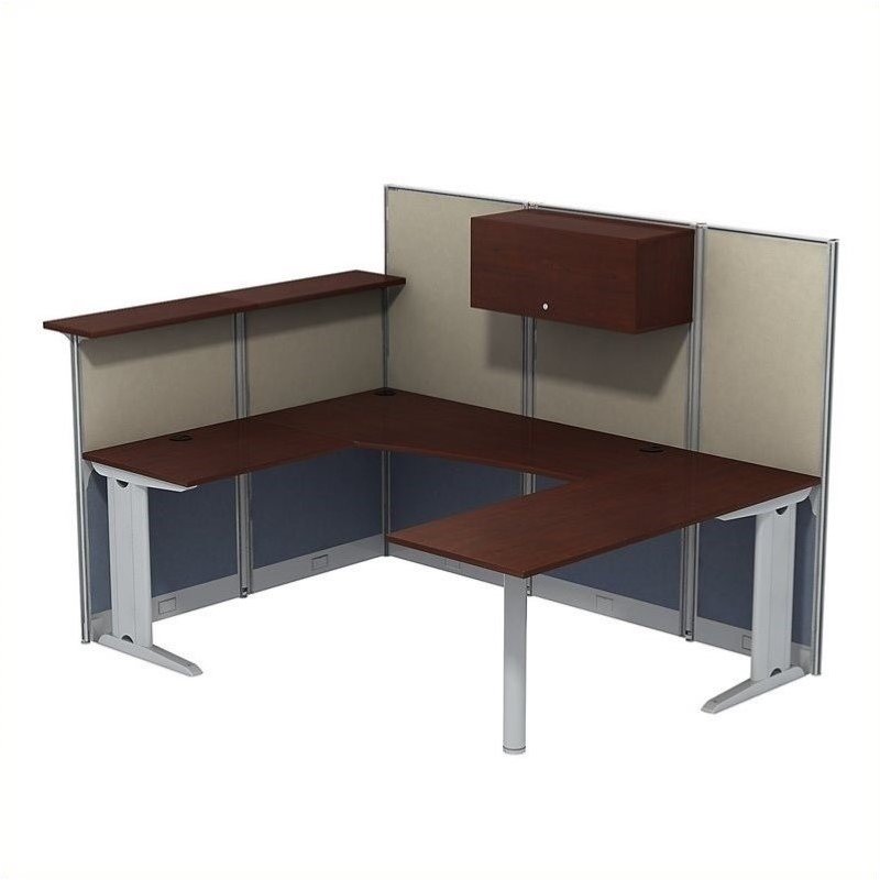 Bush Business Furniture Office in an Hour U Shaped Cubicle Workstation ...