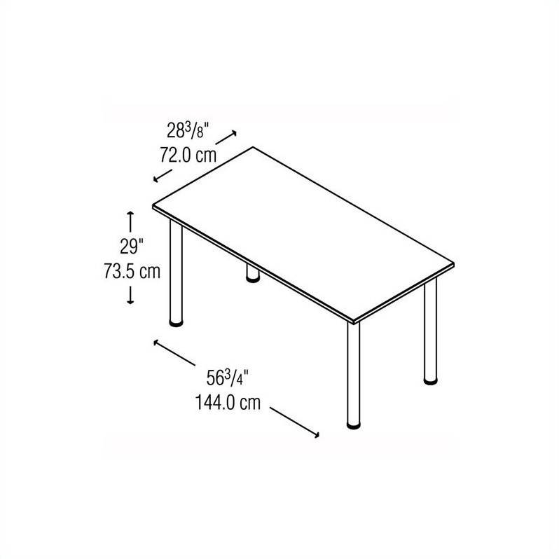 Bush Business Furniture Aspen Tables 57W x 28.5D Large Rectangle Table ...