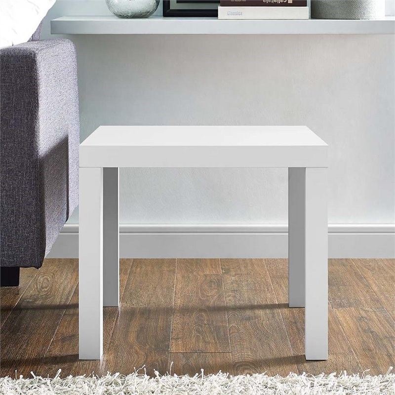 Parsons white end table store