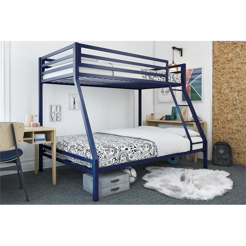 Mainstays Premium Twin over Full Metal Bunk Bed in Blue Homesquare
