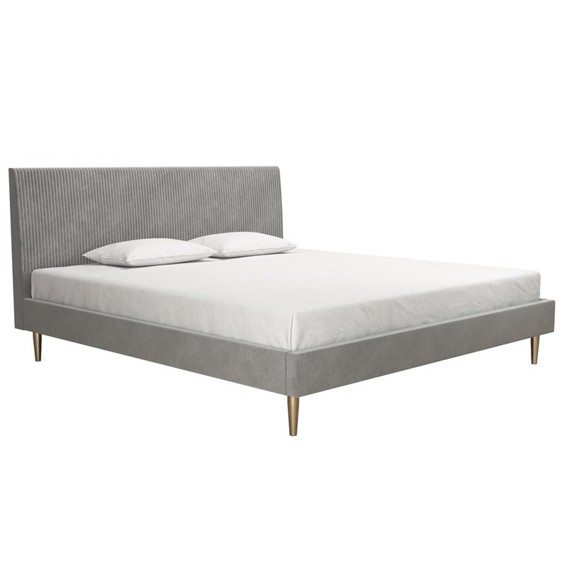 DHP Mr. Kate Daphne Upholstered Velvet & Metal King Size Platform Bed ...