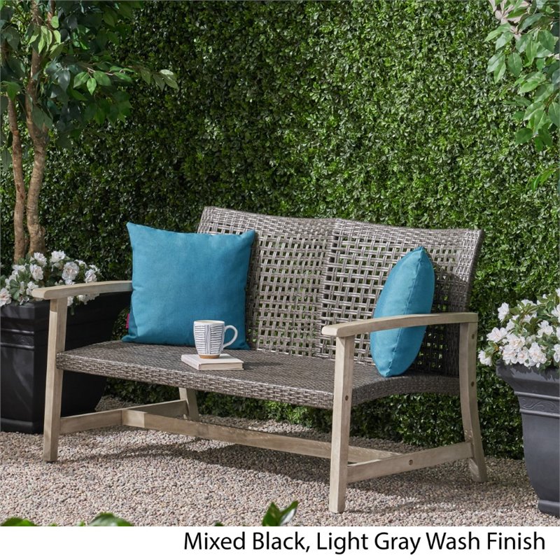 Marcia outdoor wood and wicker sofa store