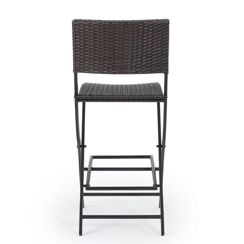 Noble House Margarita Outdoor Multi Brown Wicker Barstools Set of 2 Cymax Business