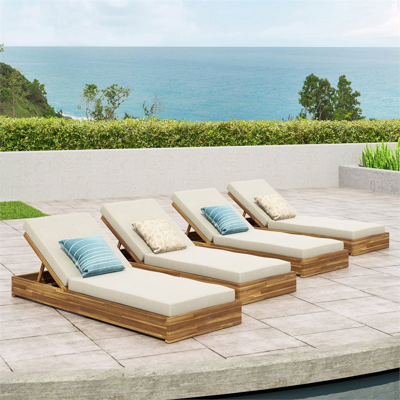 Lawrence outdoor reclining chaise lounge with cushion store