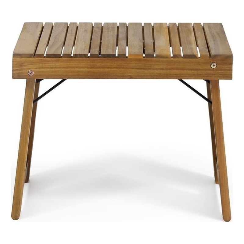 Noble House Kyoto Outdoor Acacia Wood Folding Side Table in Teak Brown ...