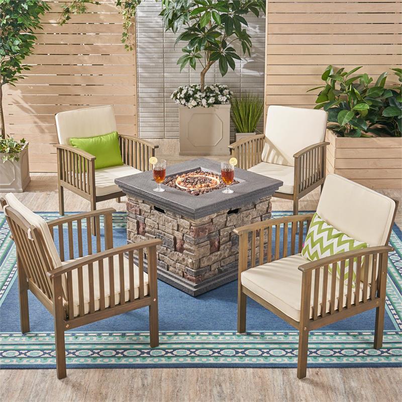 Noble House St. Lucia Outdoor Coffee Table Gray Homesquare