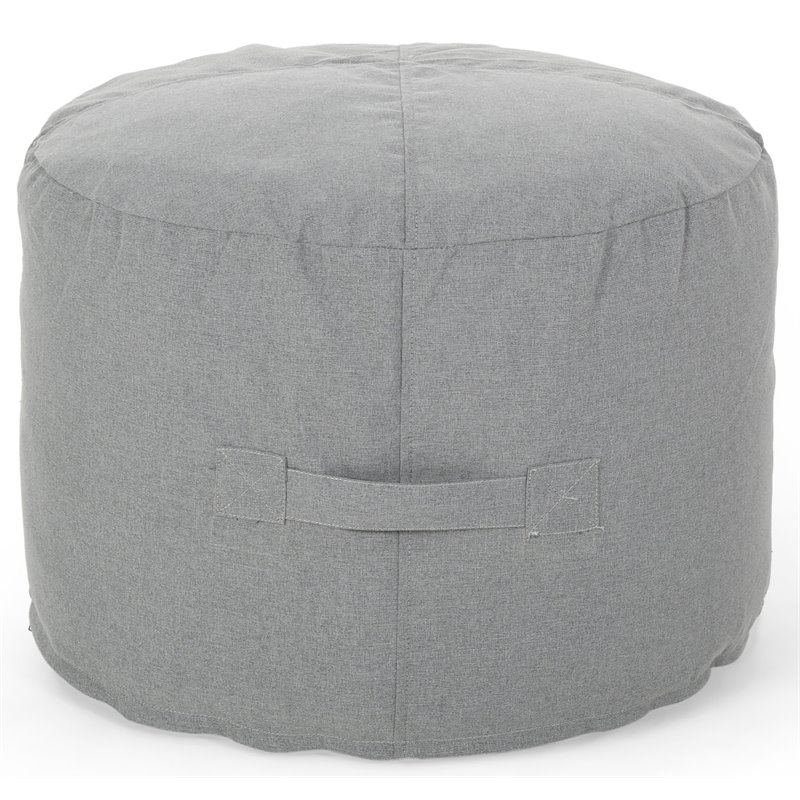 Noble House Simpao Indoor Water Resistant Fabric Ottoman Pouf in ...