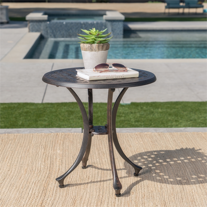 Noble house round outdoor side table store