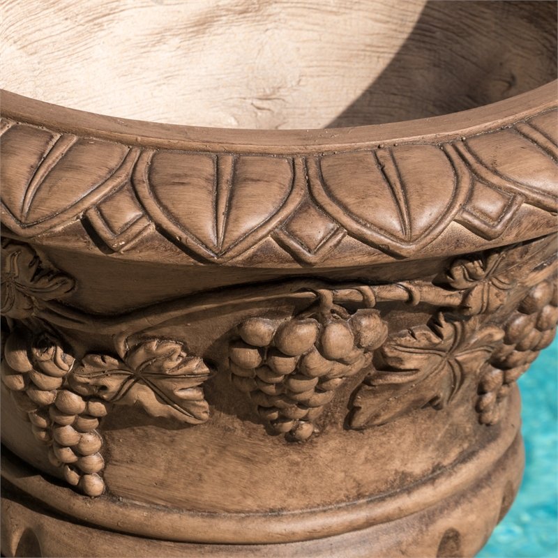 Noble House Roman Outdoor Cast Stone Roman Chalice Urn Planter | Cymax ...
