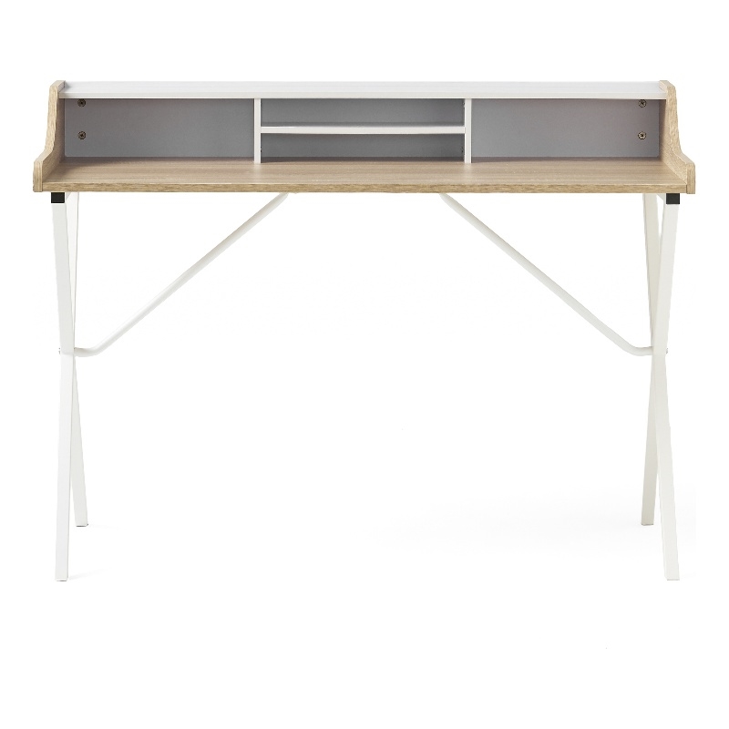 Noble House Aalto Modern Faux Wood Computer Desk in Oak and White ...