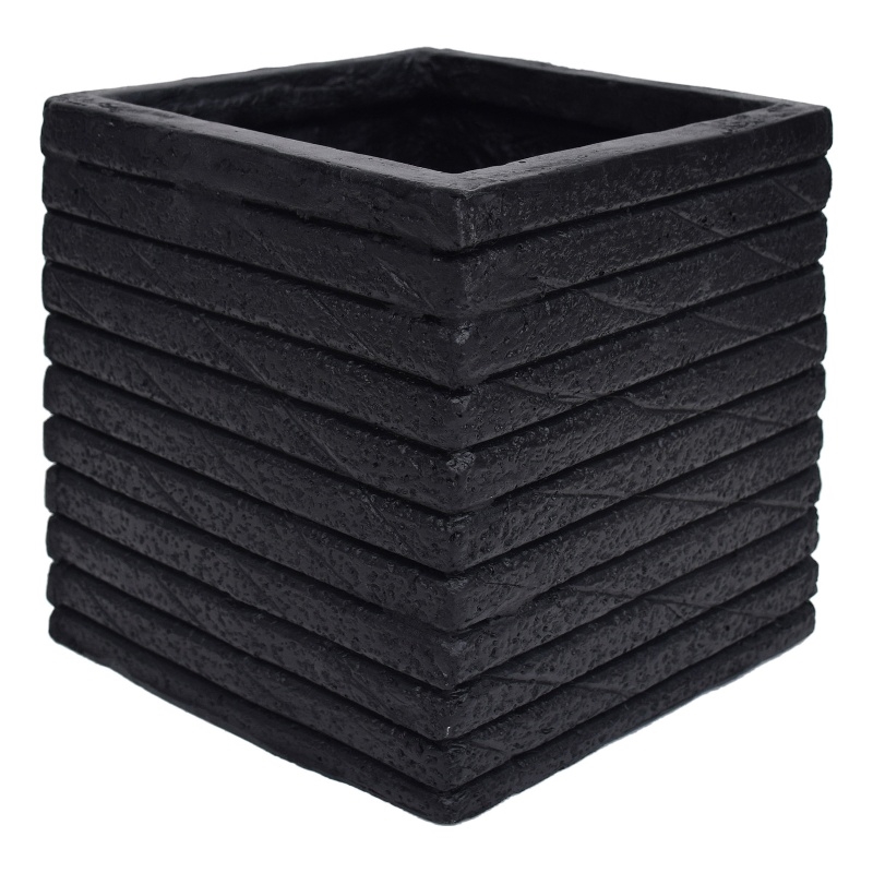 Noble House Kaden Outdoor Square Concrete Stone Garden Urn Planter in ...