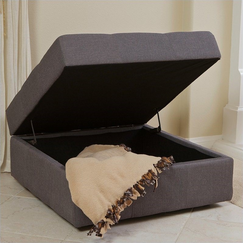 Noble House Redondo Ottoman in Brown and Grey | Cymax Business