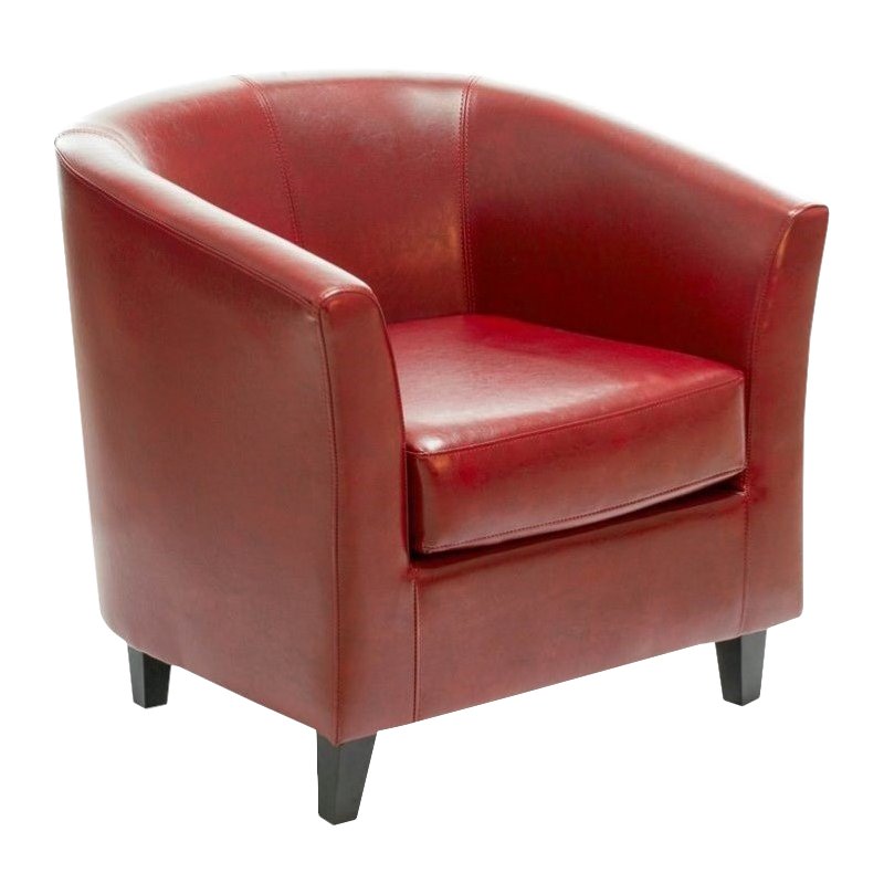 Noble House Histoire Leather Club Chair in Red - 778912CY