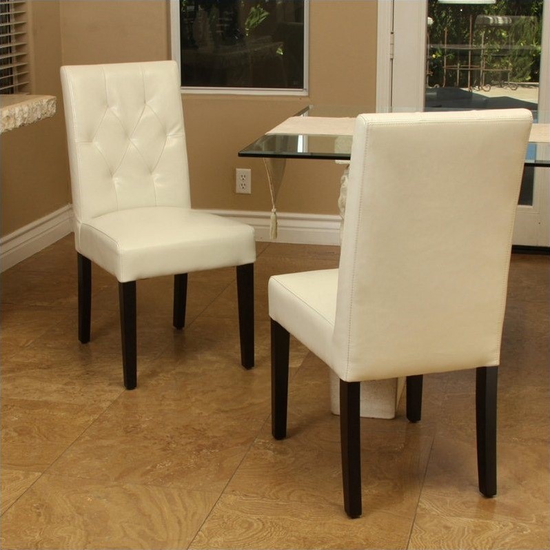 Noble House Rockwell Dining Chair in Ivory (Set of 2) | Bush Furniture ...