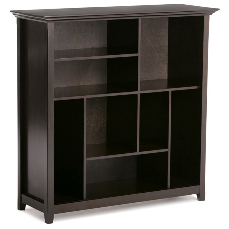 Simpli Home Amherst Wood 8 Multi Size Cube Bookcase in Hickory Brown ...