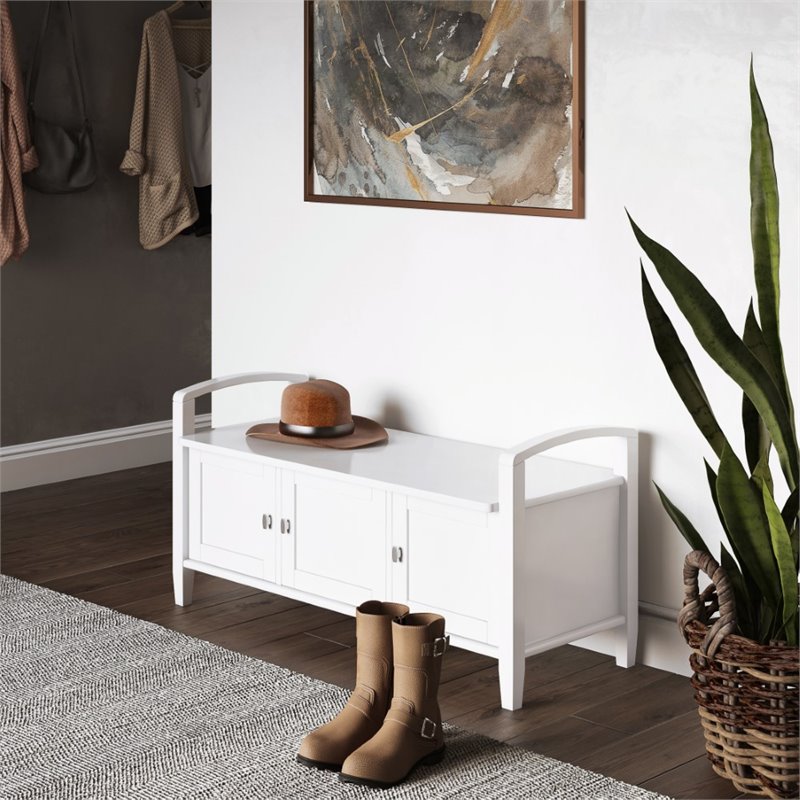 Simpli home warm shaker entryway storage bench store