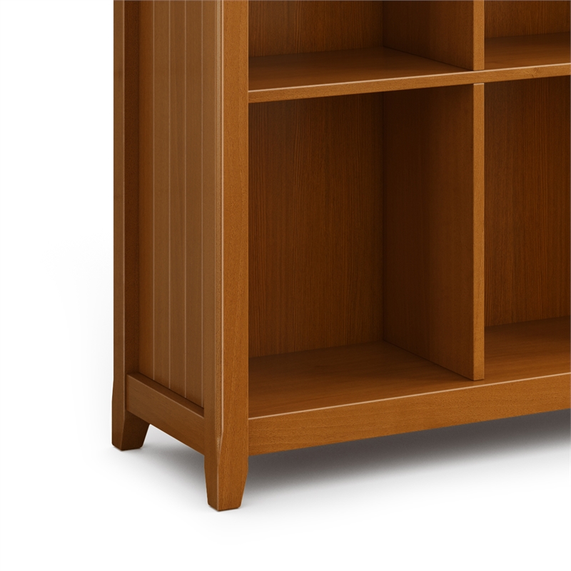 Simpli Home Acadian Wood 9 Cube Bookcase and Unit in Light Golden Brown ...