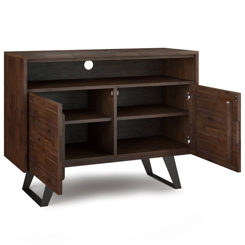 Lowry SOLID ACACIA WOOD 42"Wd Modern TV Media Stand in Distressed ...