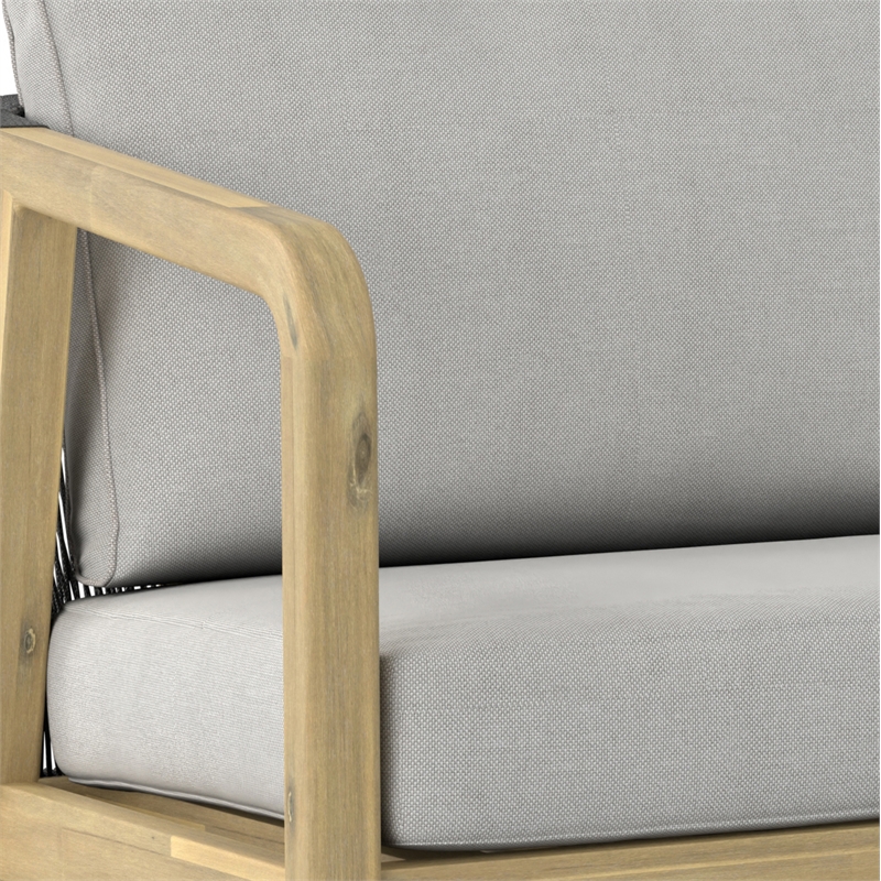 Palmetto 58 inch Wide Contemporary Outdoor Sofa in Stone Gray Polyester ...