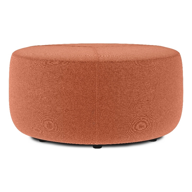 Moore 32" Wide Contemporary Irregular Ottoman in Dusty Orange Linen ...